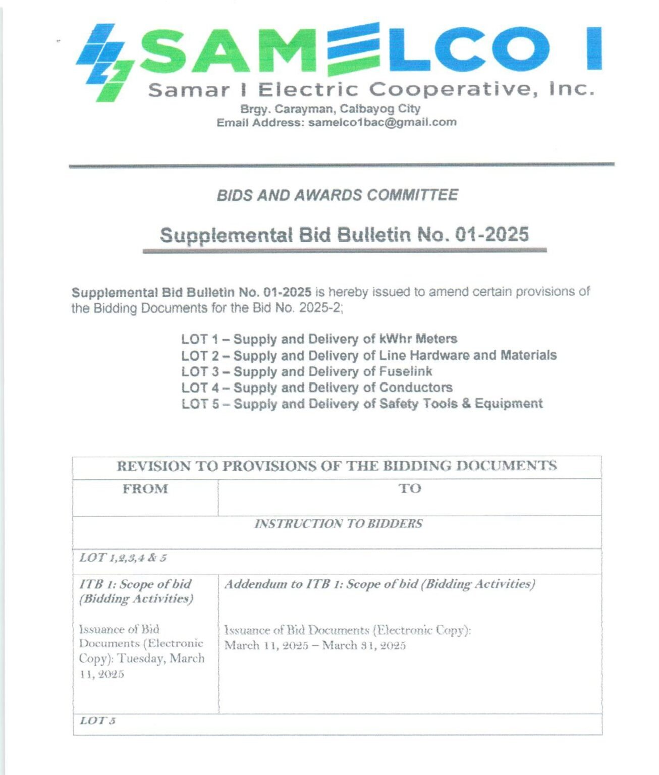 What’s New – SAMELCO I